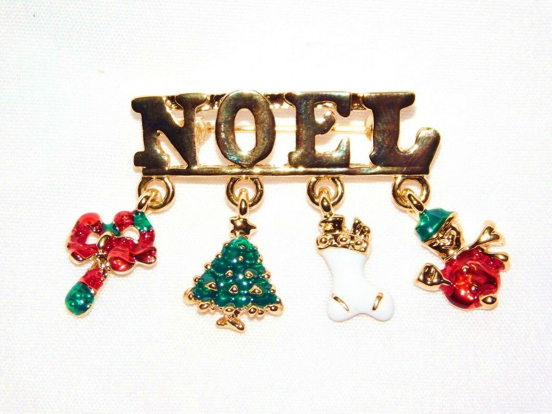 Christmas Gift Gold Tone Dangle Enamel Charms - Etsy