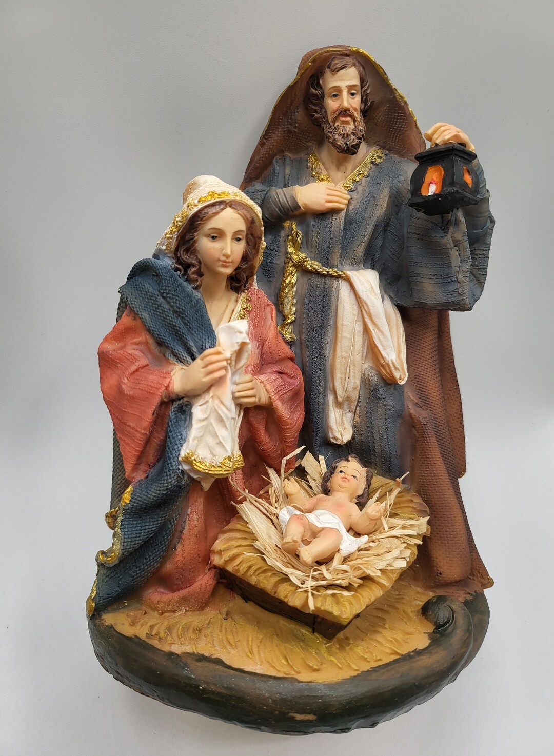 Holy Family Nativity Scene 10 Mary Joseph Jesus Figurine Christmas ...