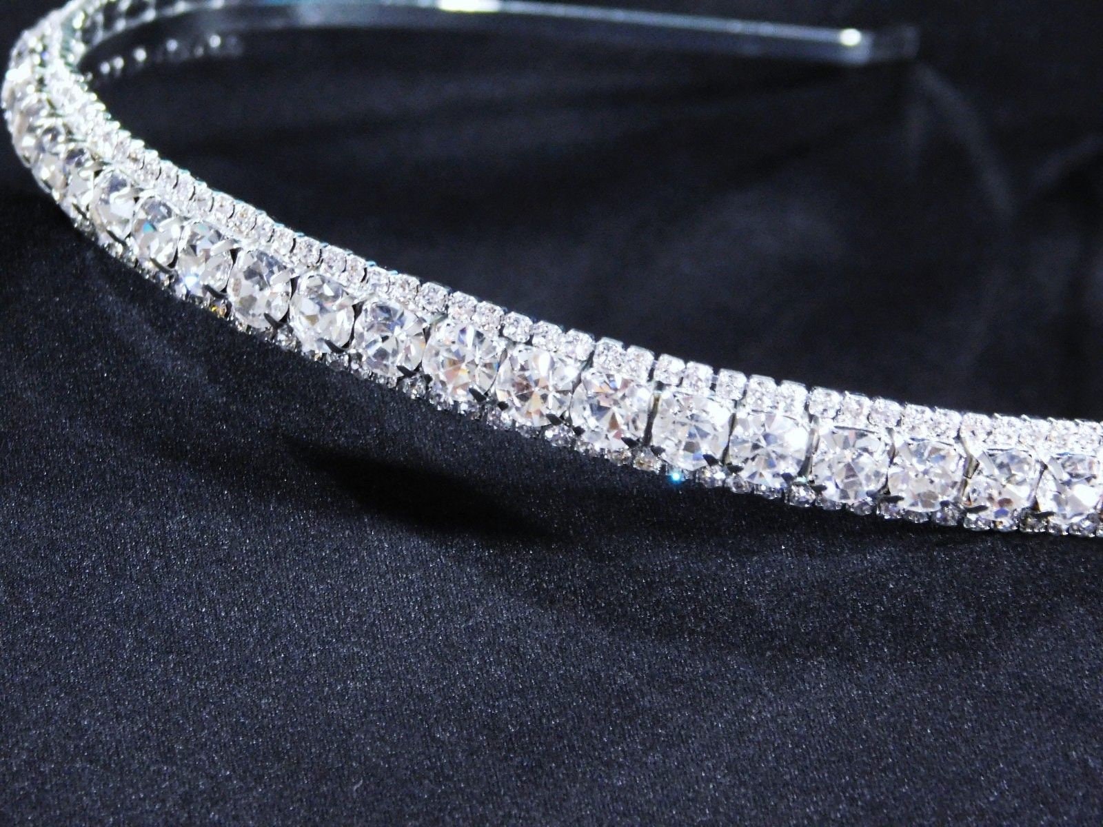 Wedding Bridal Silver Clear Diamond Rhinestone Crystal | Etsy