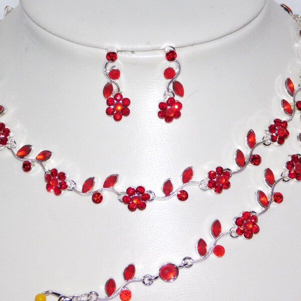 Red Jewelry Set - Etsy