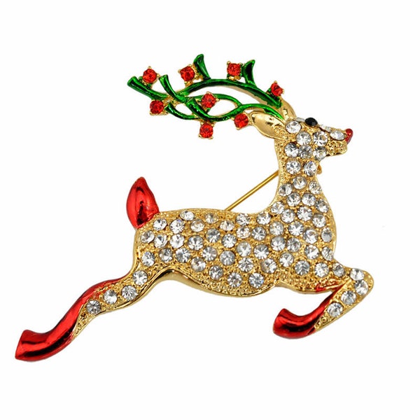 Reindeer Brooch - Etsy