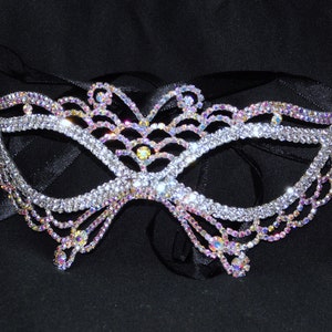 Silver Rhinestone Crystal Eye Masquerade Butterfly Mask Mardi - Etsy
