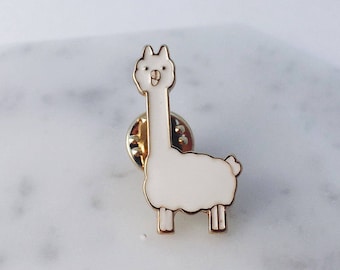 Alpaca Pin Hand Beaded Brooch Gift for Llama Lover White - Etsy