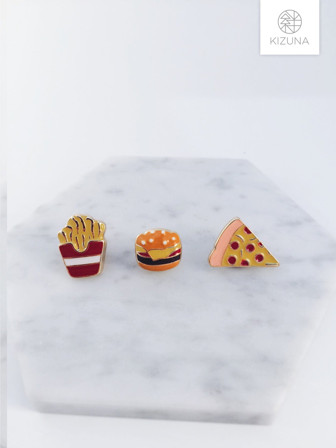 Junk food combo pins pizza pin fries pin hamburger pin | Etsy