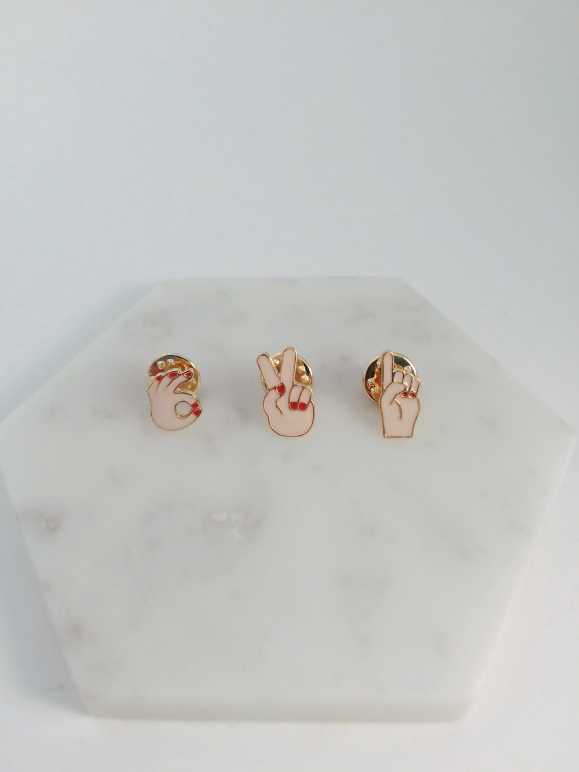 Hand Pin Peace Pin Point Pin Okay Pin Hand Gesture - Etsy