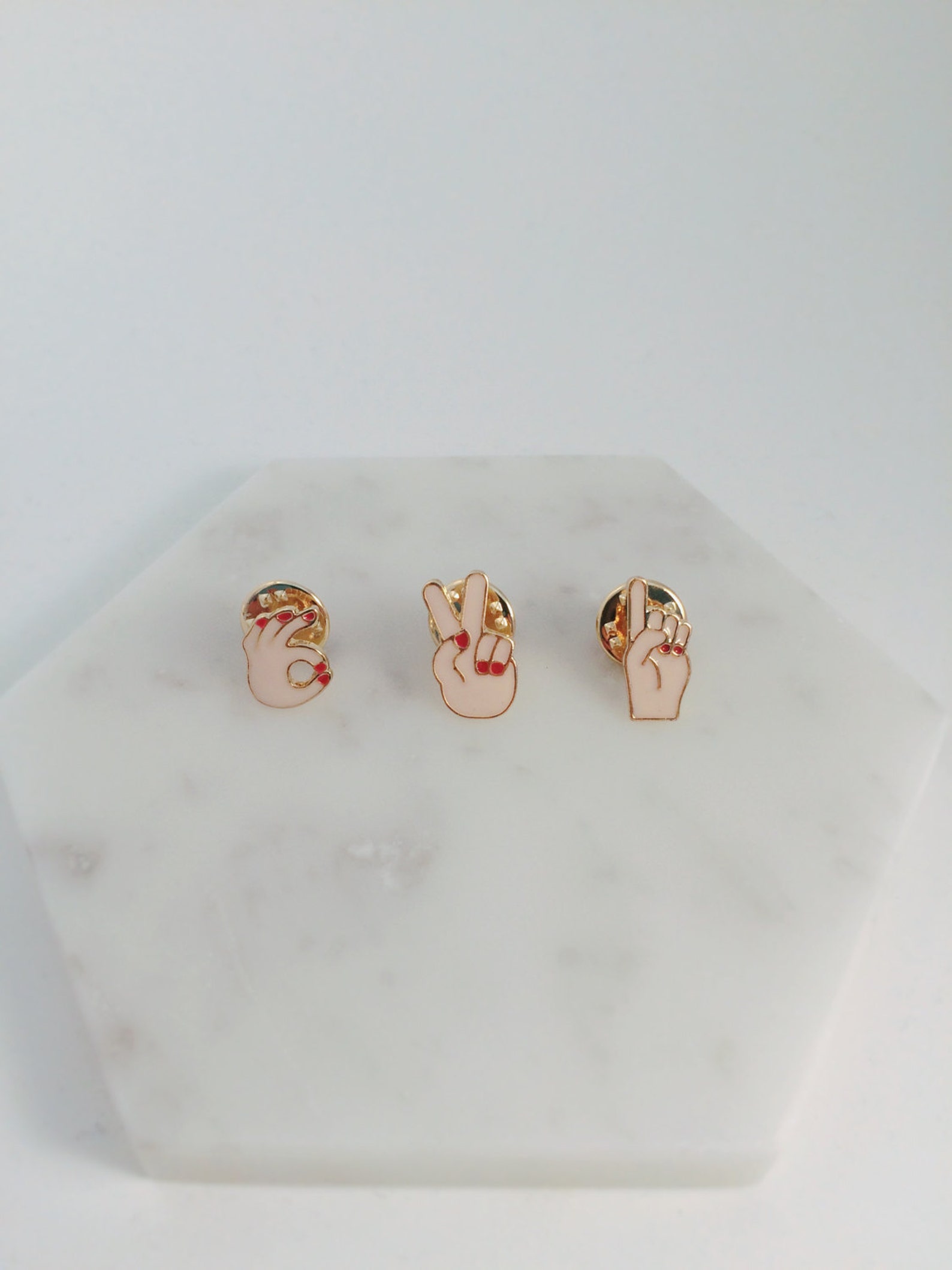 Hand Pin Peace Pin Point Pin Okay Pin Hand Gesture - Etsy