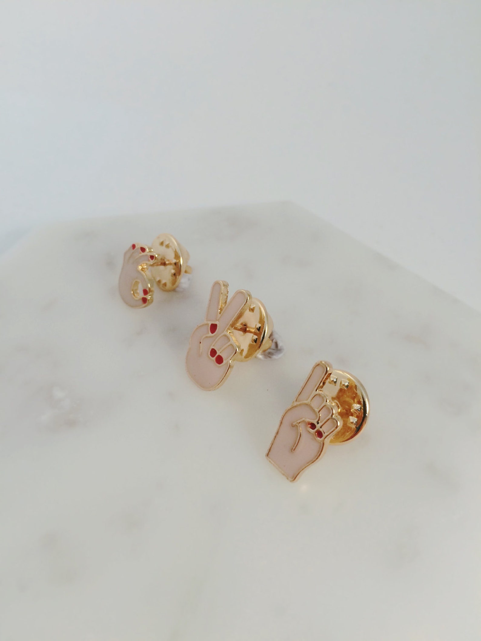 Hand Pin Peace Pin Point Pin Okay Pin Hand Gesture | Etsy