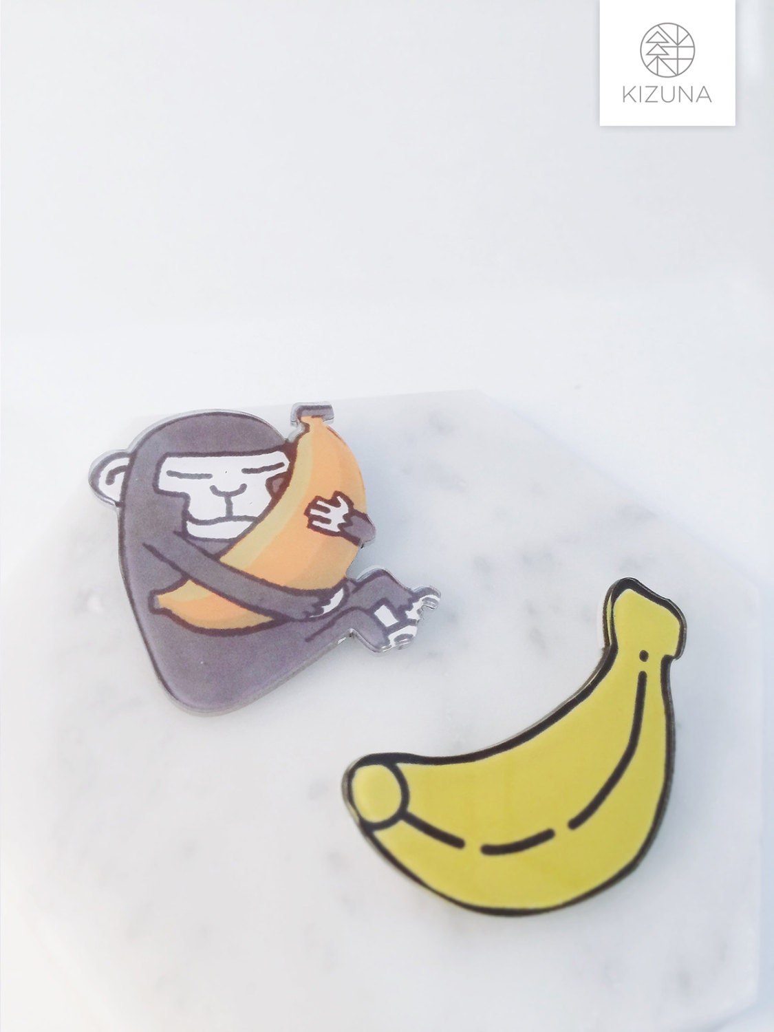 Banana Pin Monkey Pin Banana and Monkey Pin Fruit Pins - Etsy Australia