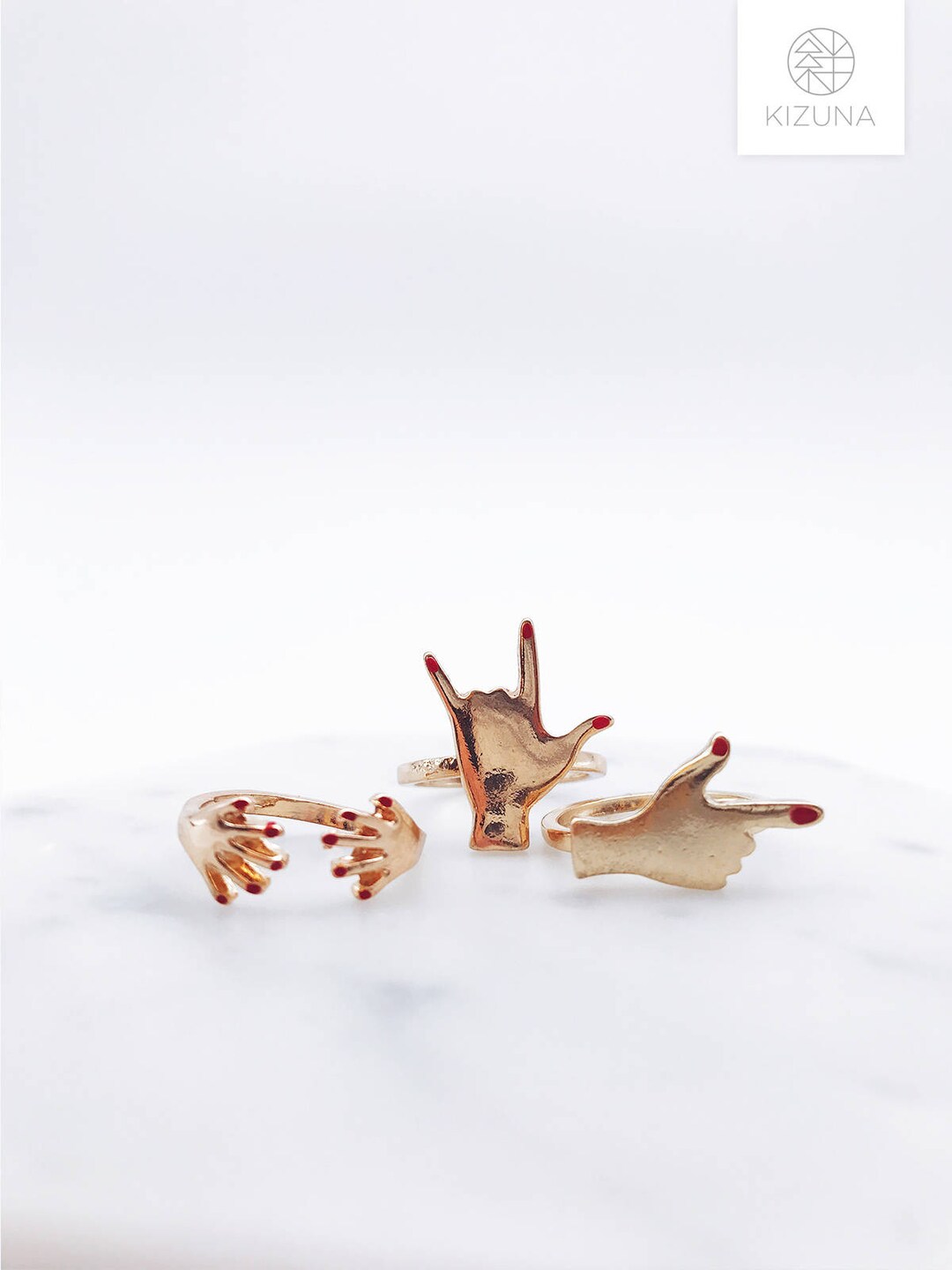 Fun Hand Gestures Ring Hand Rings Rock N Roll Ring Red Nail Ring Nail ...