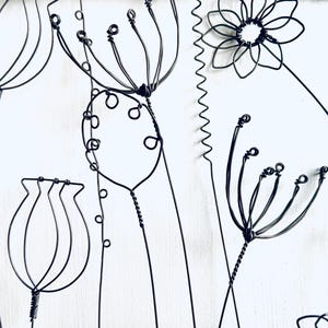 Wire Flower Meadow in a Wire Frame/flowers/seed Heads & Grasses/wire ...