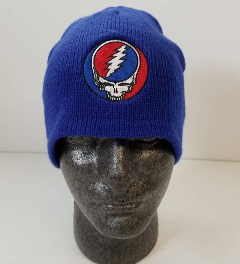 Grateful Dead Hat/ Steal Your Face Beanie/ Embroidered Directly on the ...