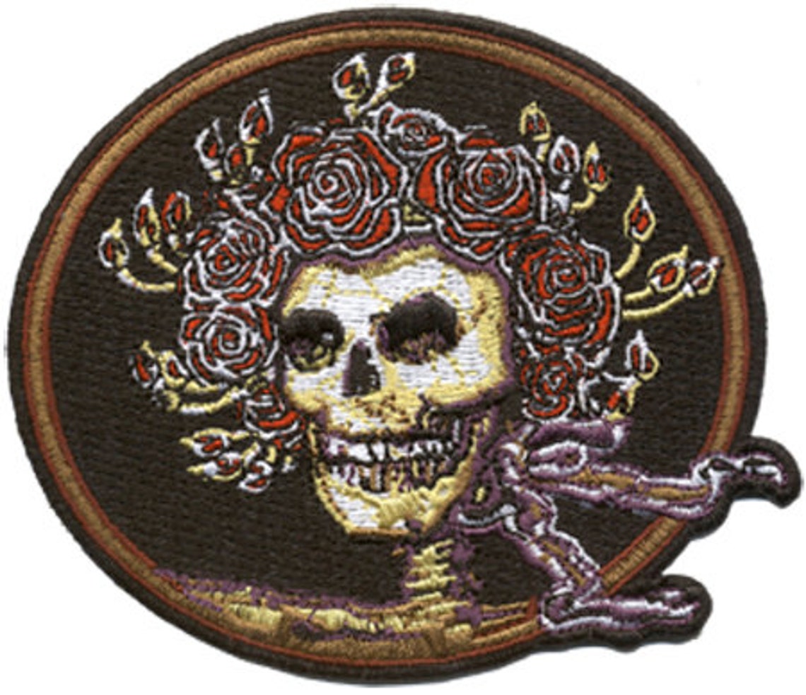 Grateful Dead Patch -skull and Roses Embroidered Patch/ Iron on ...