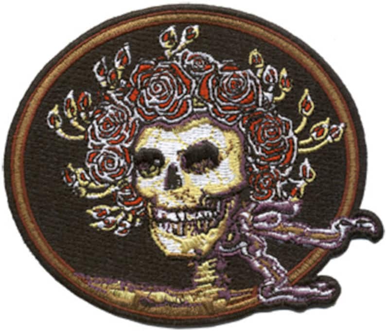 Grateful Dead Patch -skull and Roses Embroidered Patch/ Iron on ...