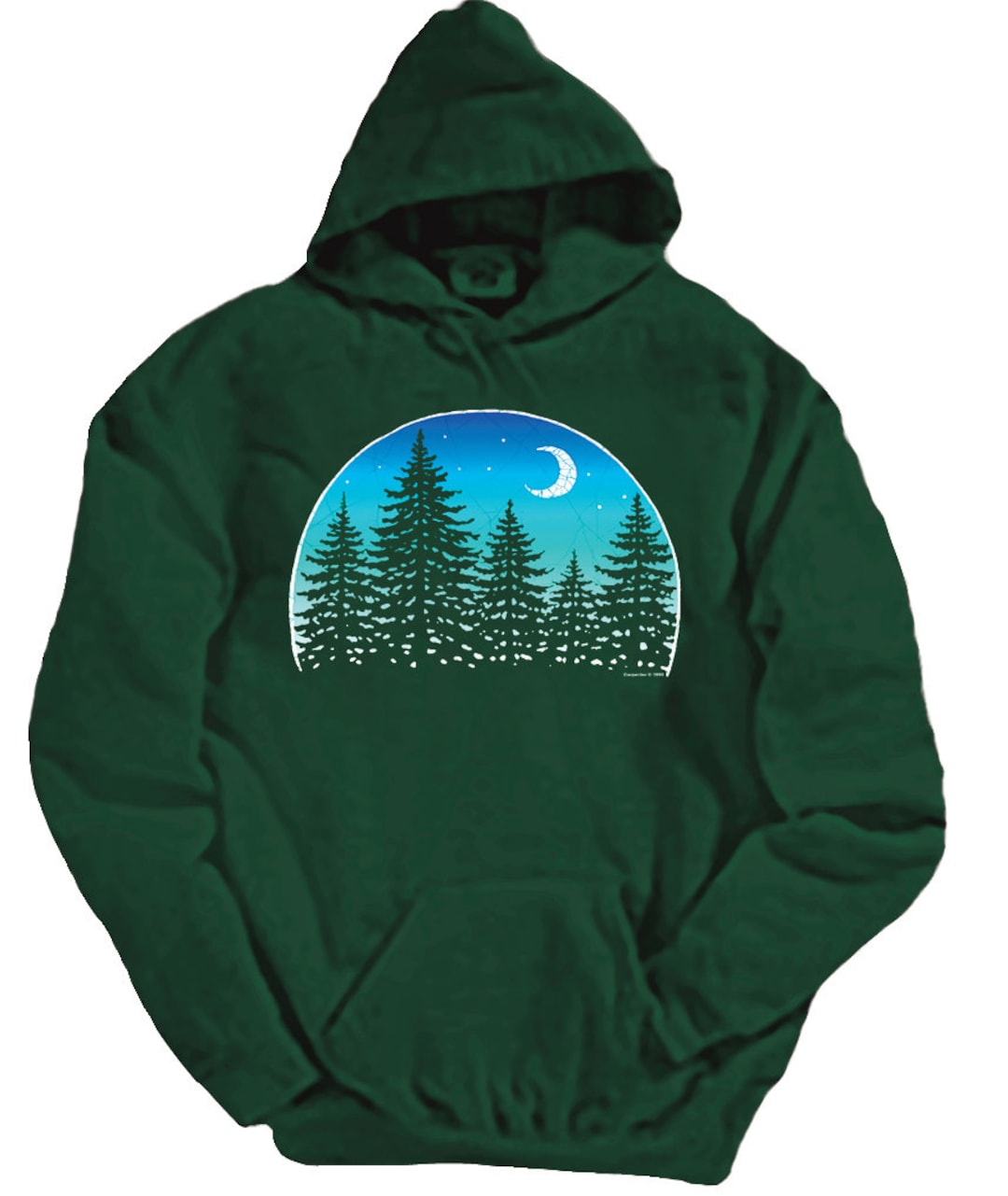 Forest Hoodie/ Evergreens at Night Printed on a Super Heavyweight ...