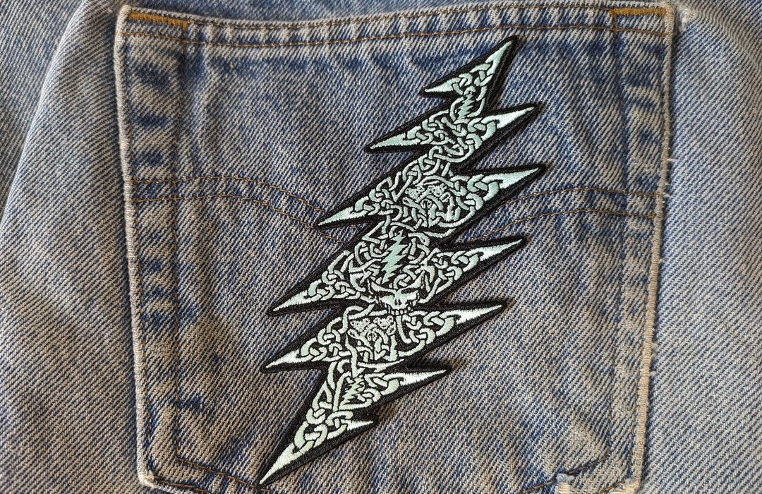 Grateful Dead Patch-celtic Lightning Bolt Iron-on - Etsy
