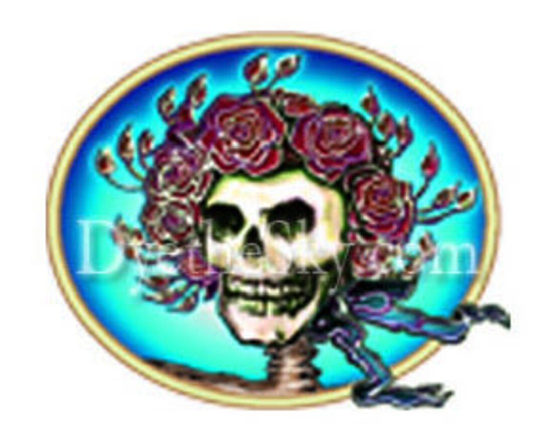 Grateful Dead Sticker- Skull and Roses- Bertha- 2.5" High by 3" Wide ...