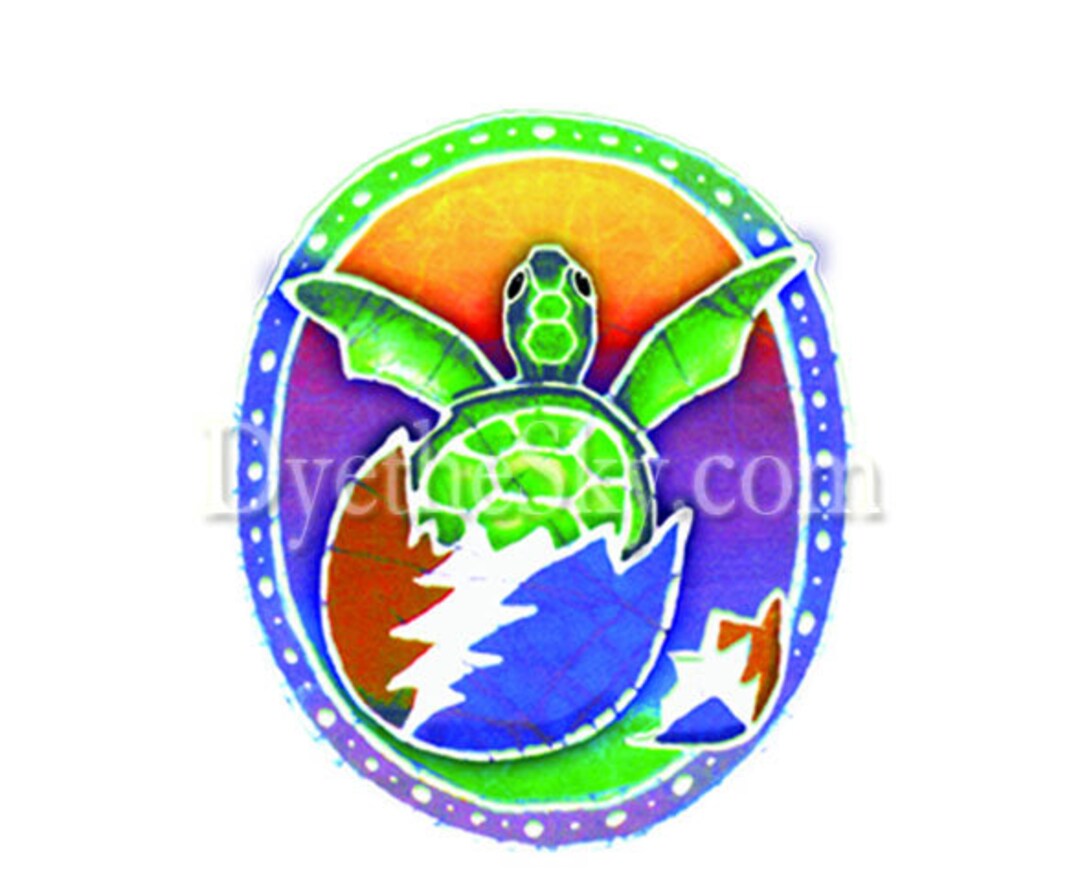 Grateful Dead Sticker Hatching Terrapin Turtle Busts Out of a Stealie ...