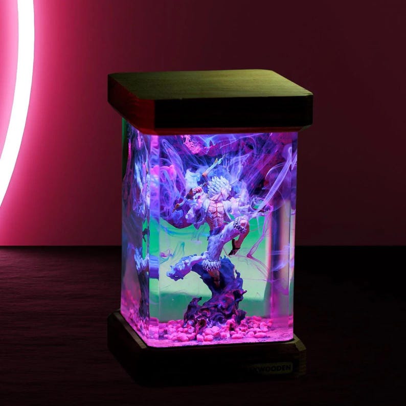 Luffy Gear 5 Resin Lamp – One Piece LED Diorama – Handmade Anime Light ...
