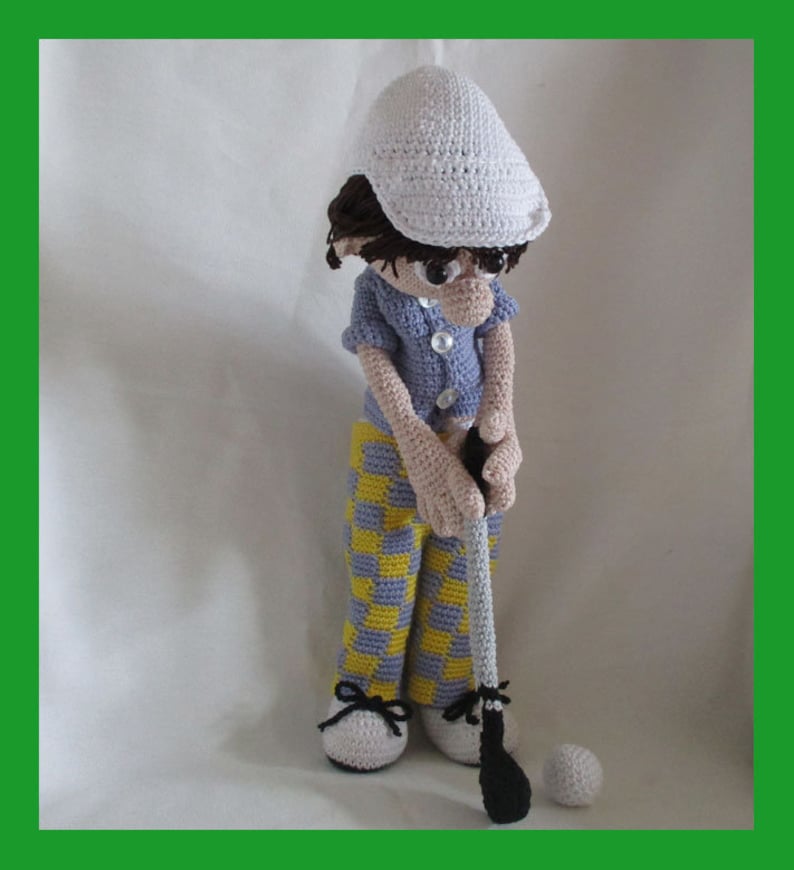 Golfer George, Amigurumi Doll Crochet Pattern, Crochet Doll Pattern ...
