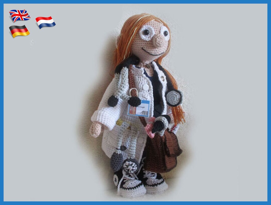 Doctor Leigh, Amigurumi Doll Crochet Pattern, Crochet Doll Pattern ...