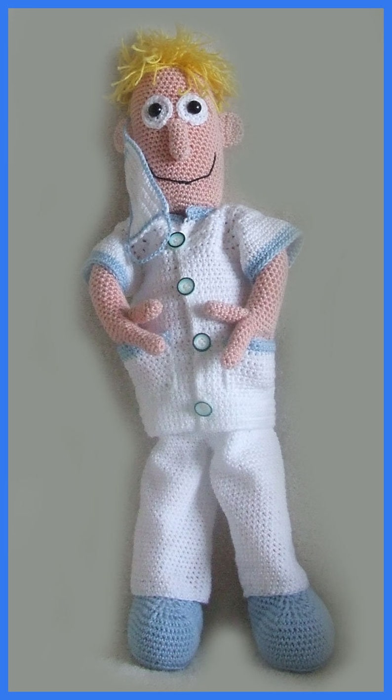 Dentist Felix Floss,amigurumi Doll Crochet Pattern, Crocheted Dolls ...