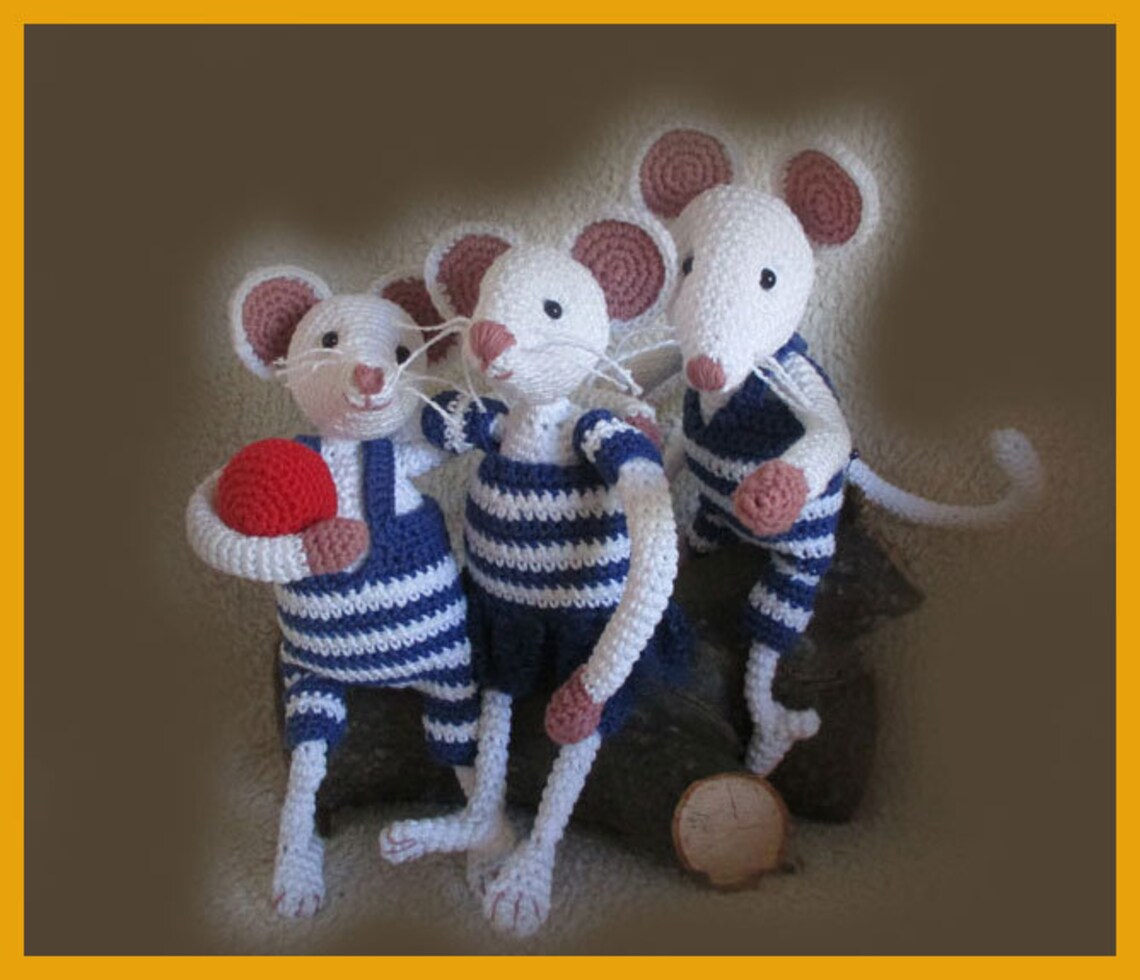 Acrobat Mice, Amigurumi Doll Crochet Pattern, Crochet Doll Pattern ...