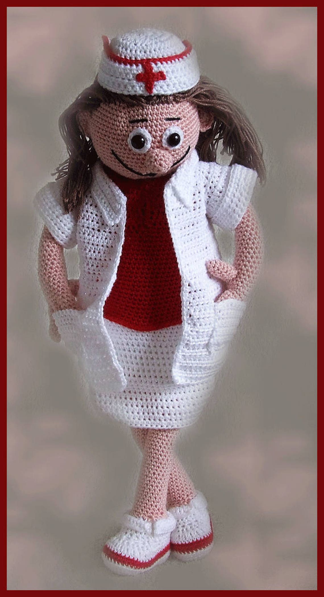 Nurse Ursula, Amigurumi Doll Crochet Pattern, Crocheted Dolls Pattern ...