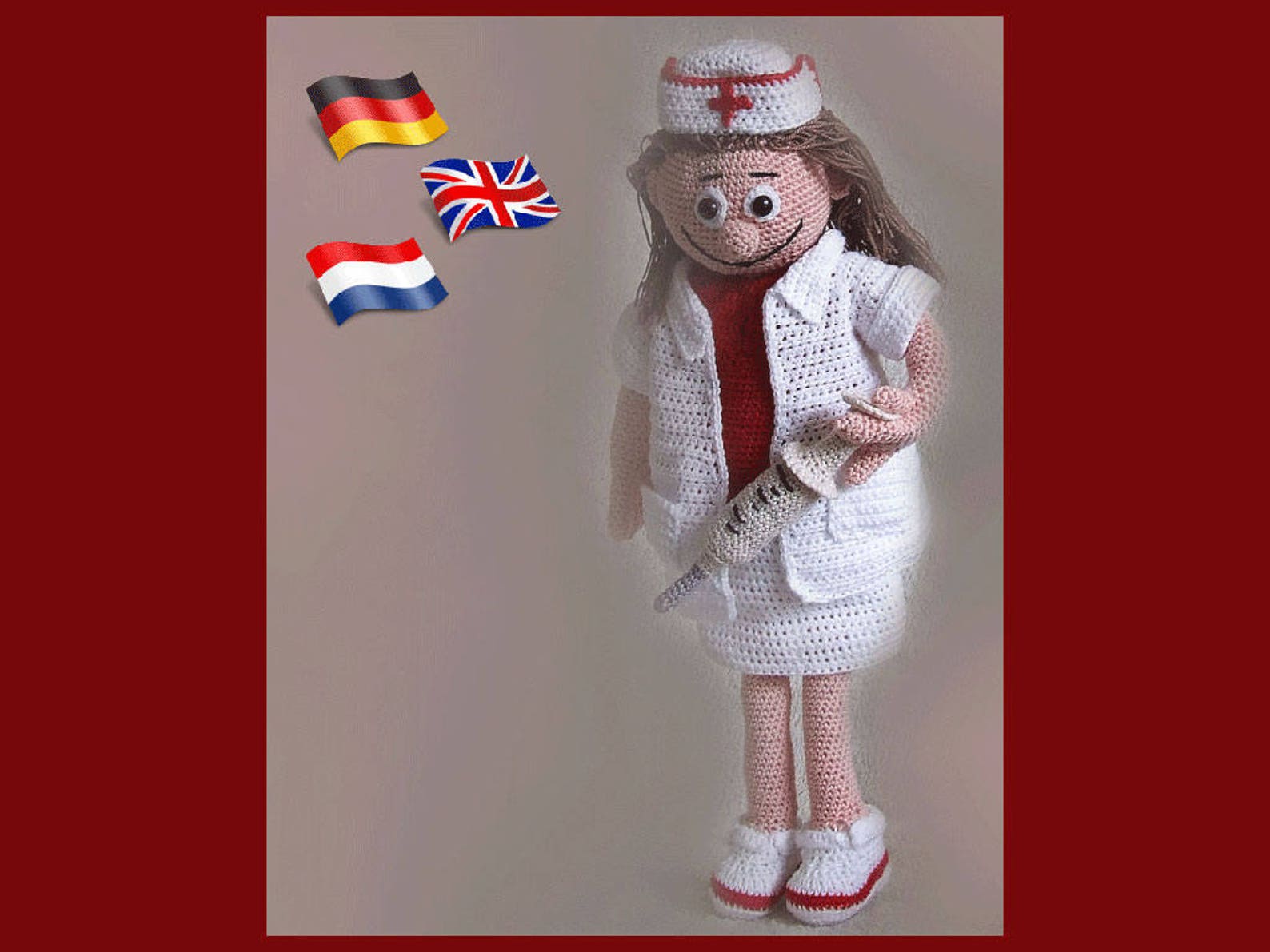 Nurse Ursula, Amigurumi Doll Crochet Pattern, Crocheted Dolls Pattern ...