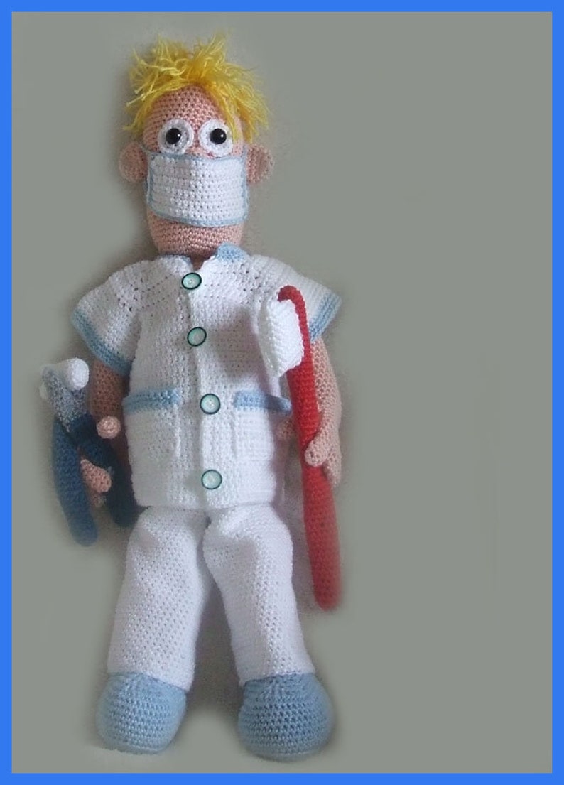 Dentist Felix Floss,amigurumi Doll Crochet Pattern, Crocheted Dolls ...