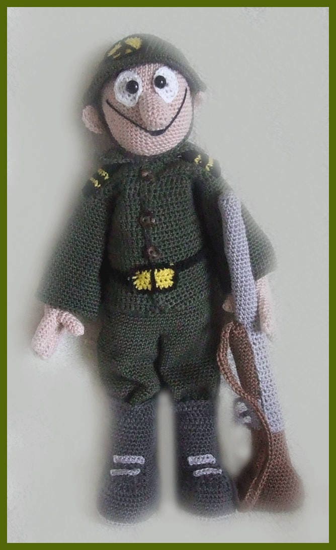 Soldier Peace Amigurumi Doll Crochet Pattern Crocheted Dolls | Etsy