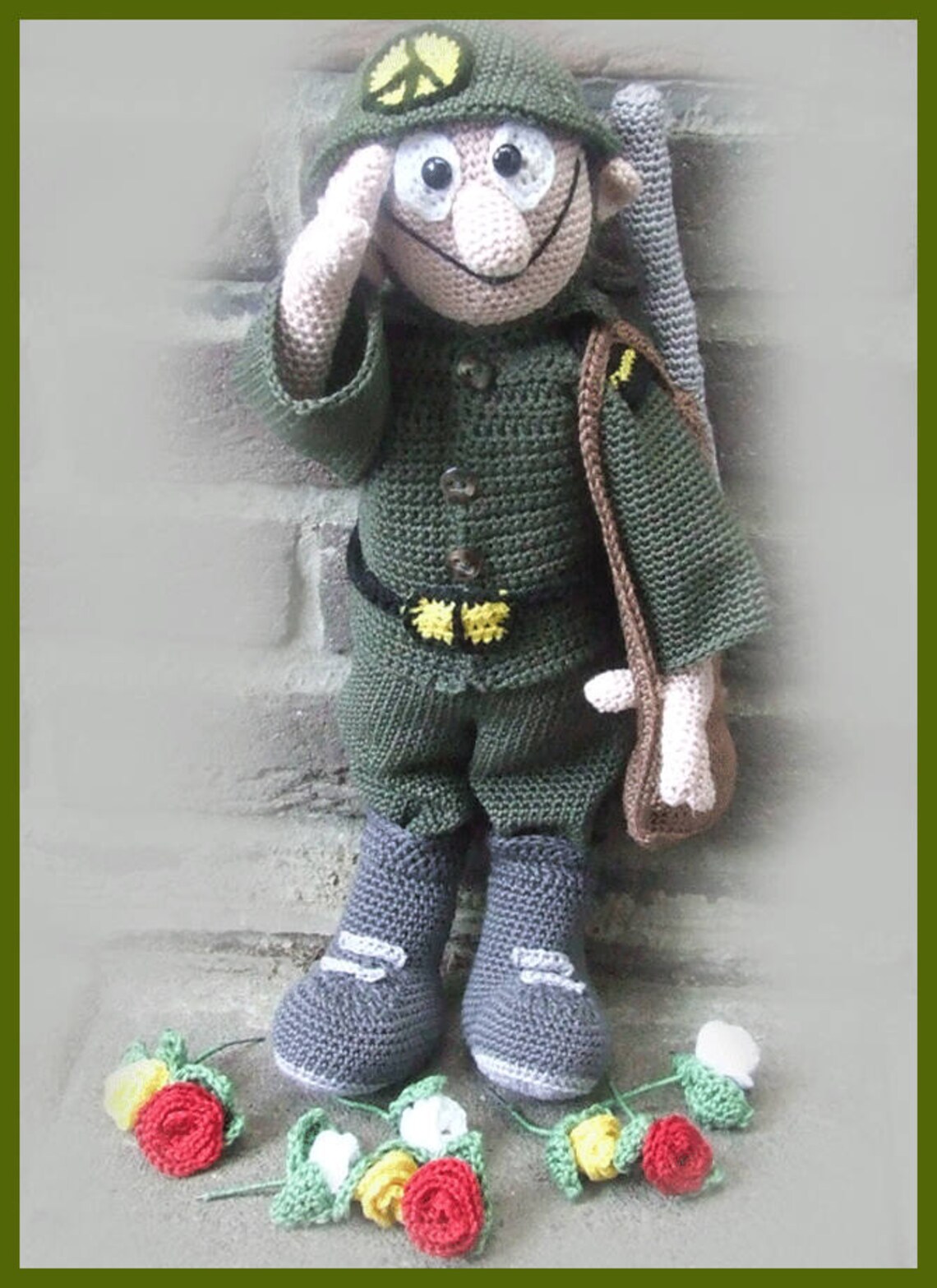 Soldier Peace, Amigurumi Doll Crochet Pattern, Crocheted Dolls Pattern ...
