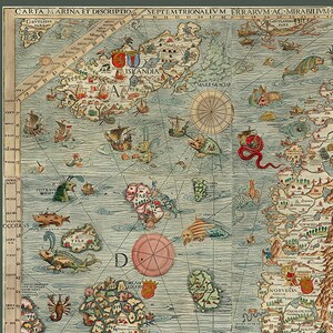Carta Marina, Map of Scandinavia by Olaus Magnus 1539 SKU 0113 - Etsy