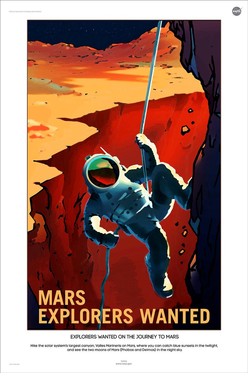 Explorers Wanted - MARS Recruitment Poster - Etsy