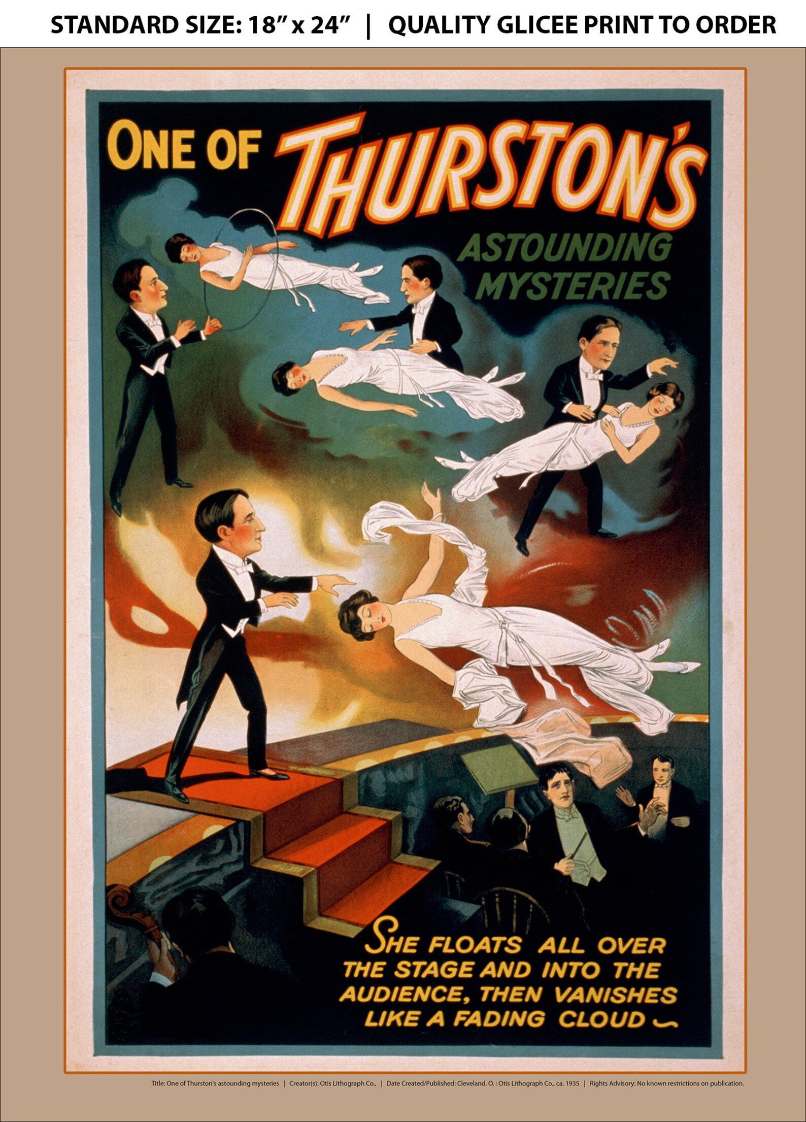 Thurston's Floating Lady Illusion Print - Etsy