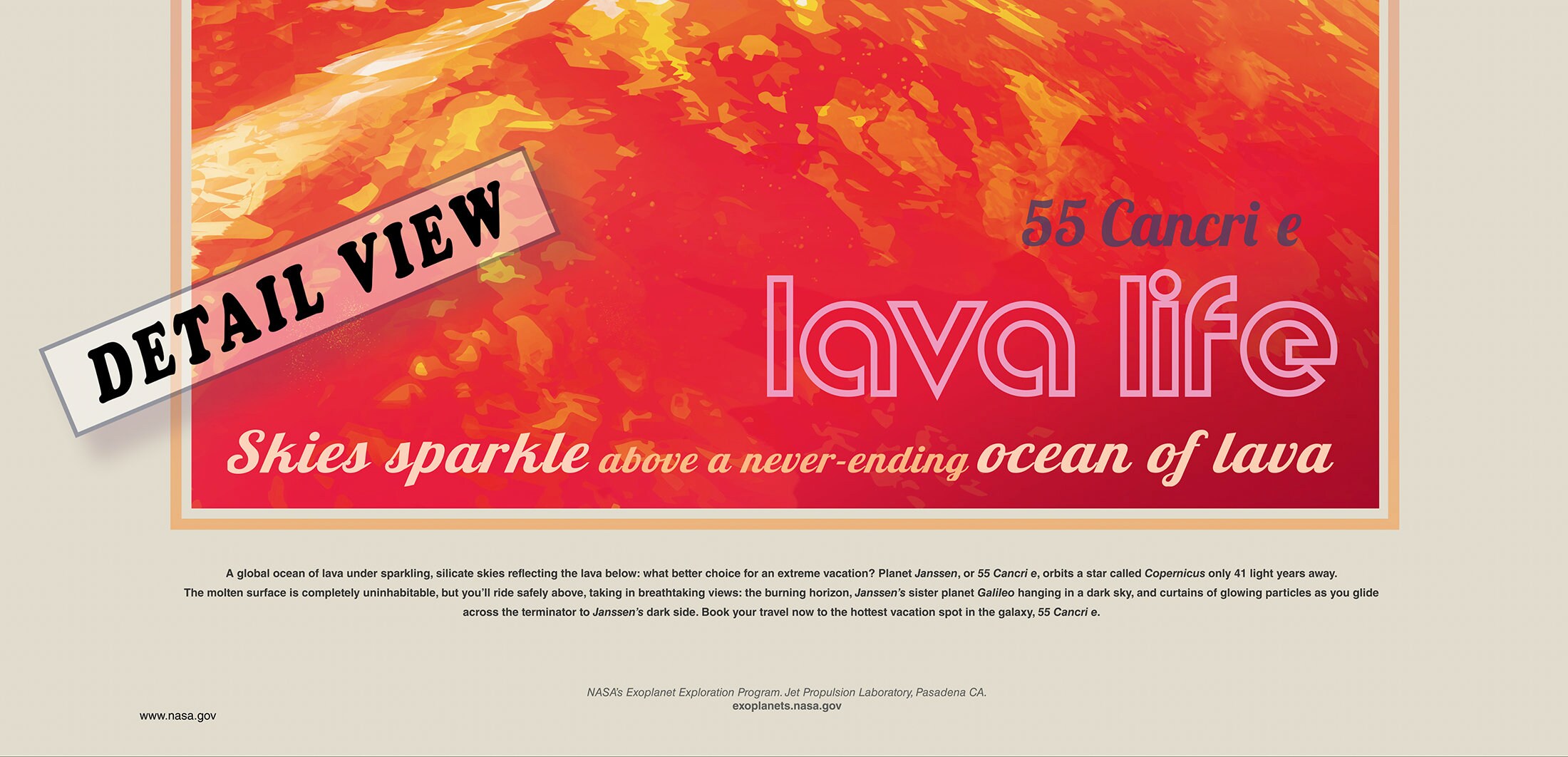 NASA / JPL - 55 Cancri E Lava Life - Space Tourism Poster - Etsy