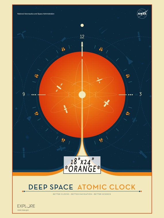 NASA / JPL Deep Space Atomic Clock Poster Series | Etsy