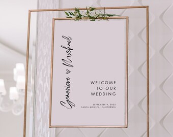 Heart, Swashes, Wedding Welcome Sign, Welcome Poster, Wedding Print ...