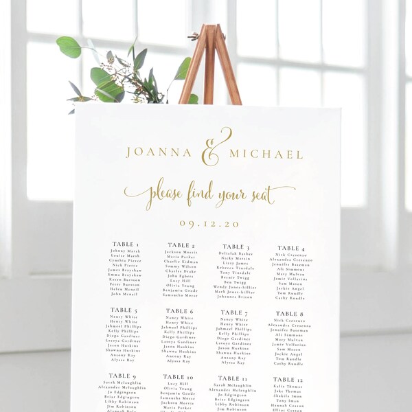 Table Seating Chart - Etsy