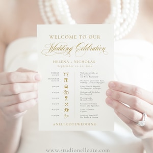 Gold Wedding Timeline-100% Editable-icon Timeline-editable Timeline ...