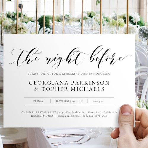 The Night Before Invitation Rehearsal Dinner Invitation - Etsy