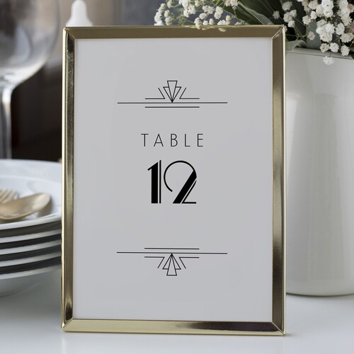Art Deco Table Number Card Template Gold Art Deco Wedding - Etsy