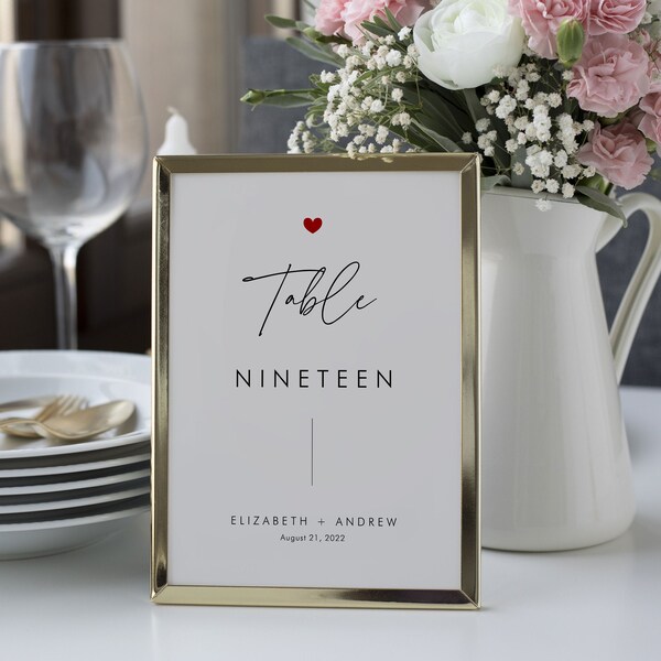 Heart Table Numbers - Etsy