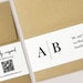 Modern Initials QR Code Wraparound Envelope Label Template, Monogram ...