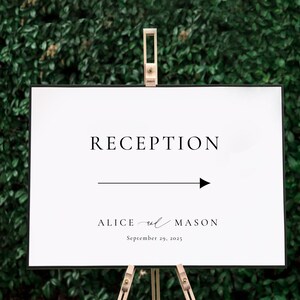 Reception This Way Sign, Wedding Reception Printable, Directions Sign ...