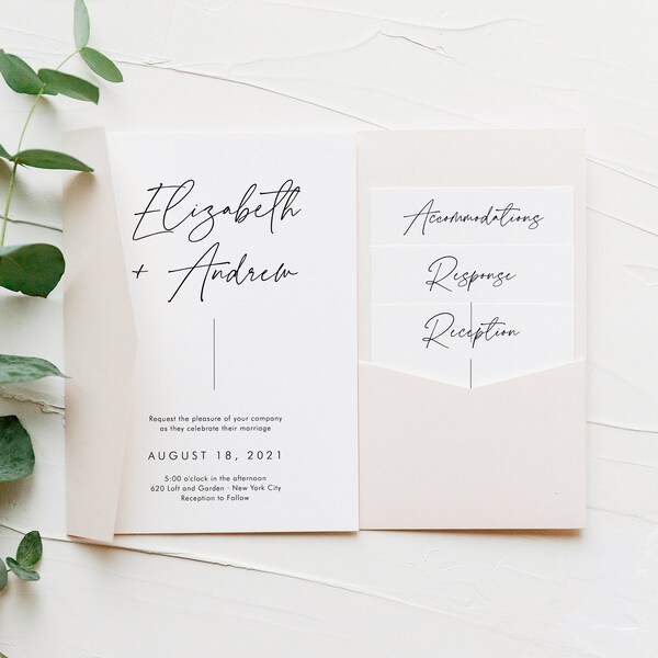 Pocket Invitation - Etsy