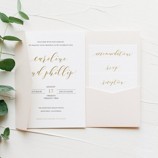 Stacked Pocket Invitation - Etsy