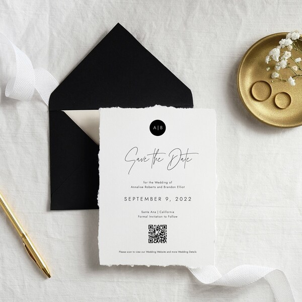Wedding Save the Date With Qr Code - Etsy