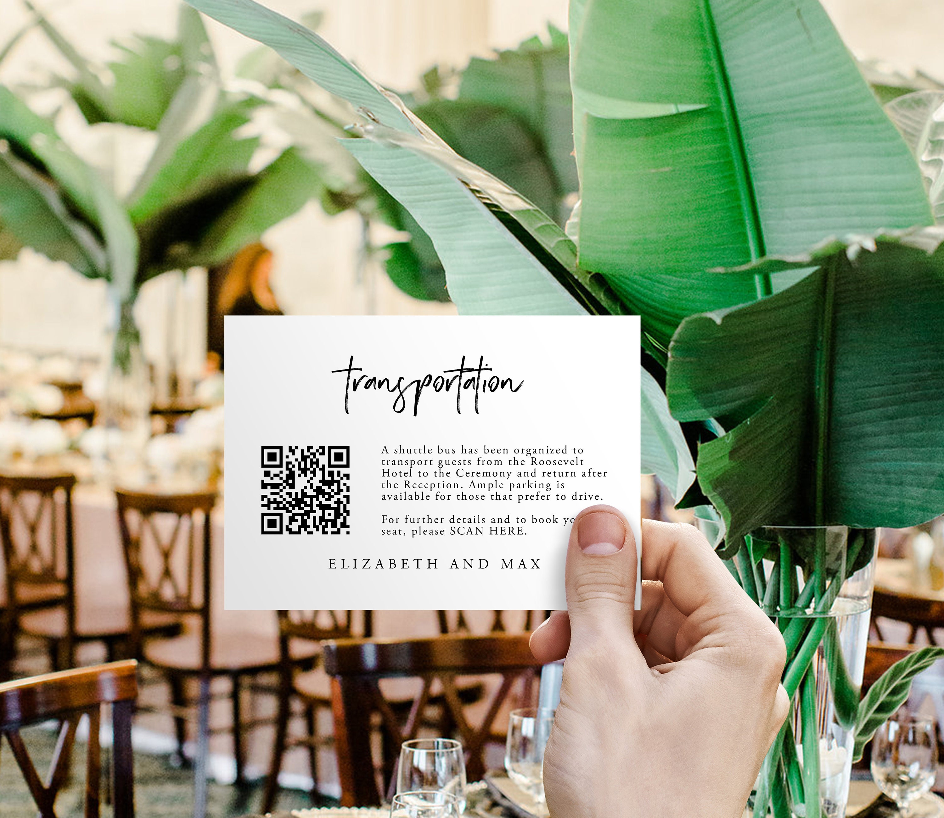 Transport Enclosure Card, Guest Information Insert With QR Code, SN033 ...