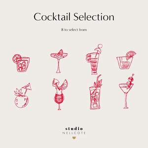Hand Drawn Signature Cocktails Sign, Whimsical Bow Signature Drinks ...
