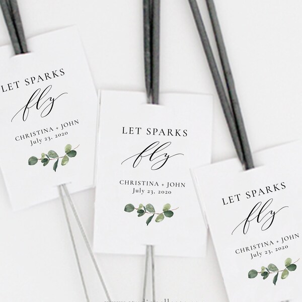 Wedding Sparkler Tag - Etsy
